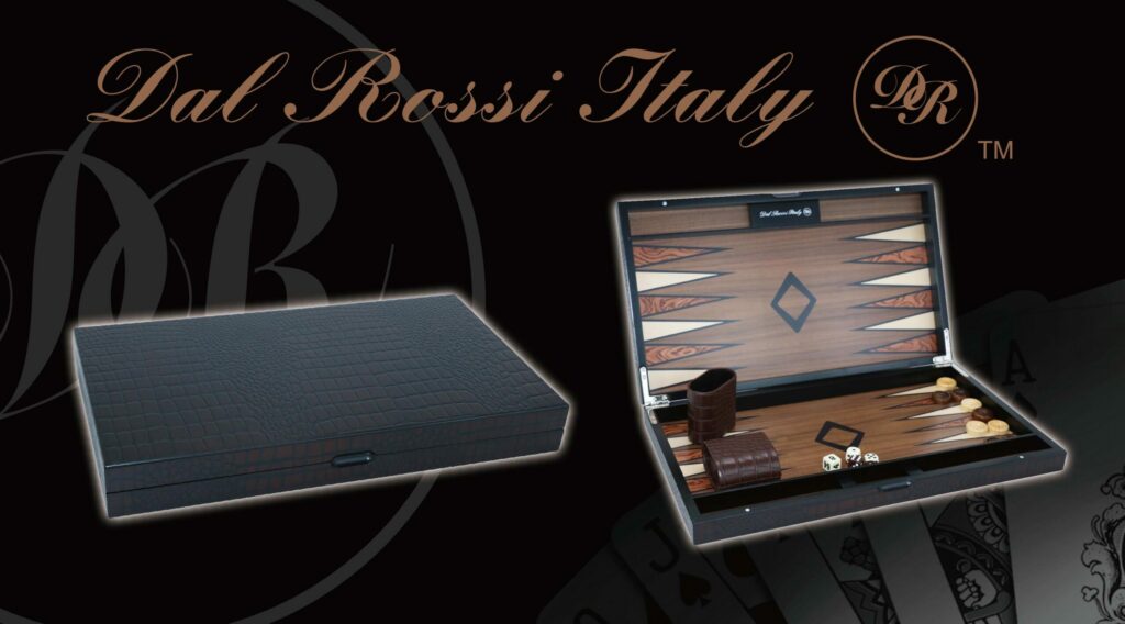 Dark Wooden Crocodile Engraved Design Backgammon 18″